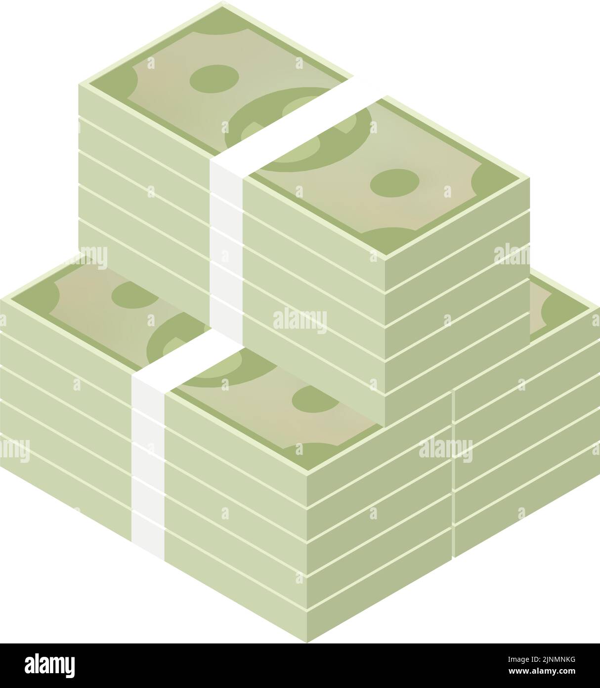 Three-dimensional illustration of a stack of bills, isometric Stock ...