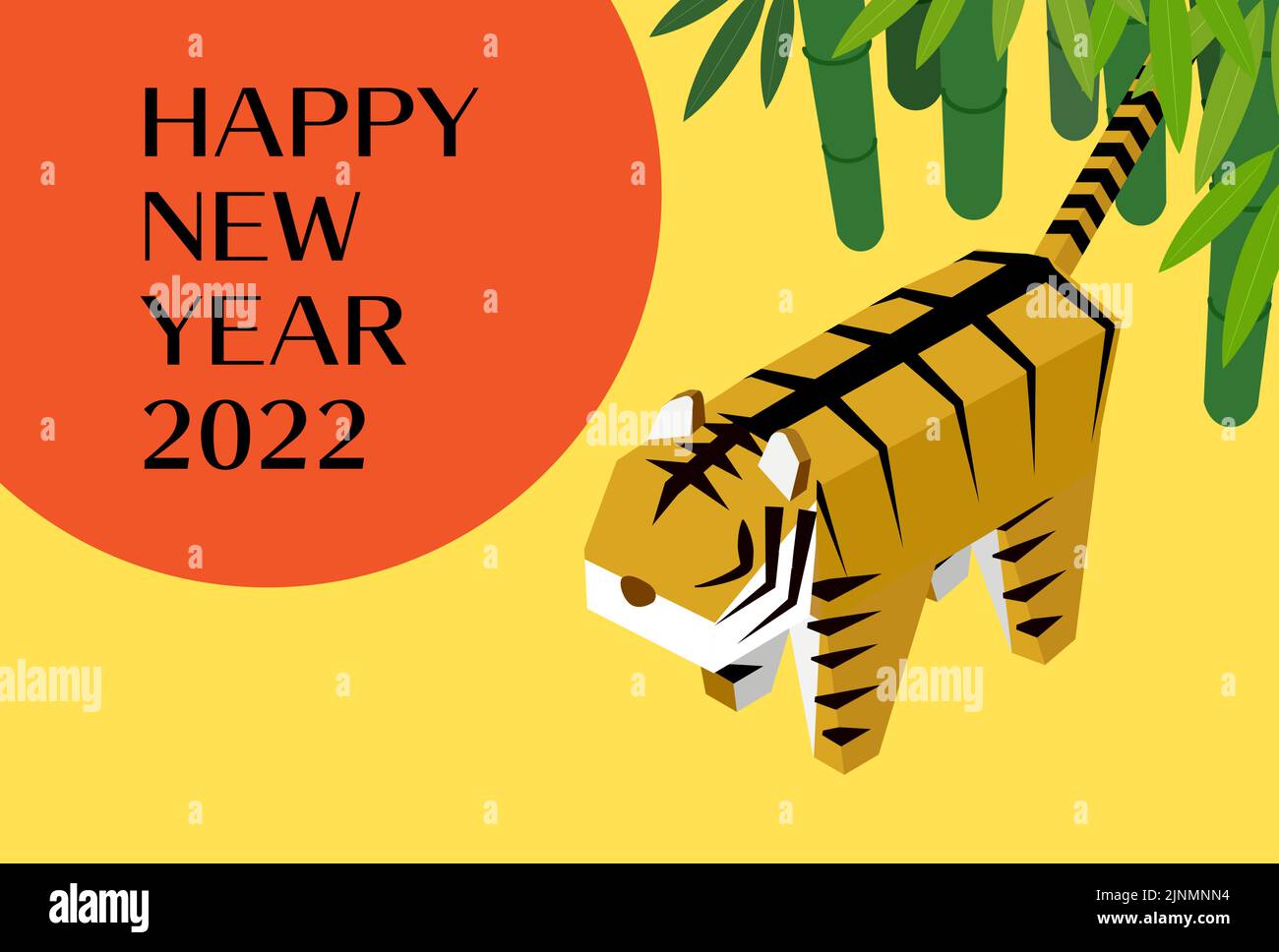 2022 New Year's card Tiger year, bamboo grove and tiger, isometric Stock Vector Image & Art - Alamy