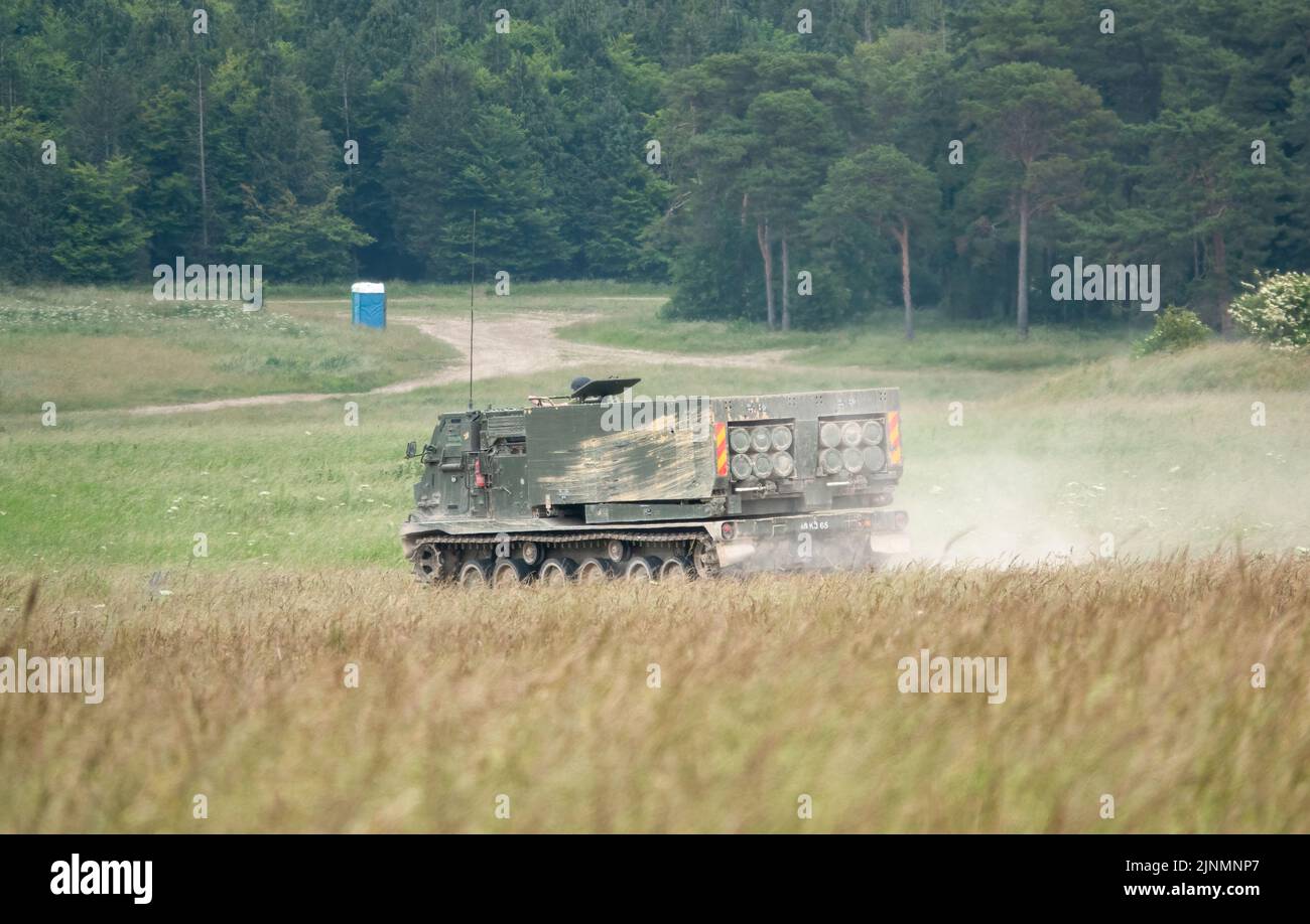 British army self propelled M270 Multiple Launch Rocket System (MLRS ...