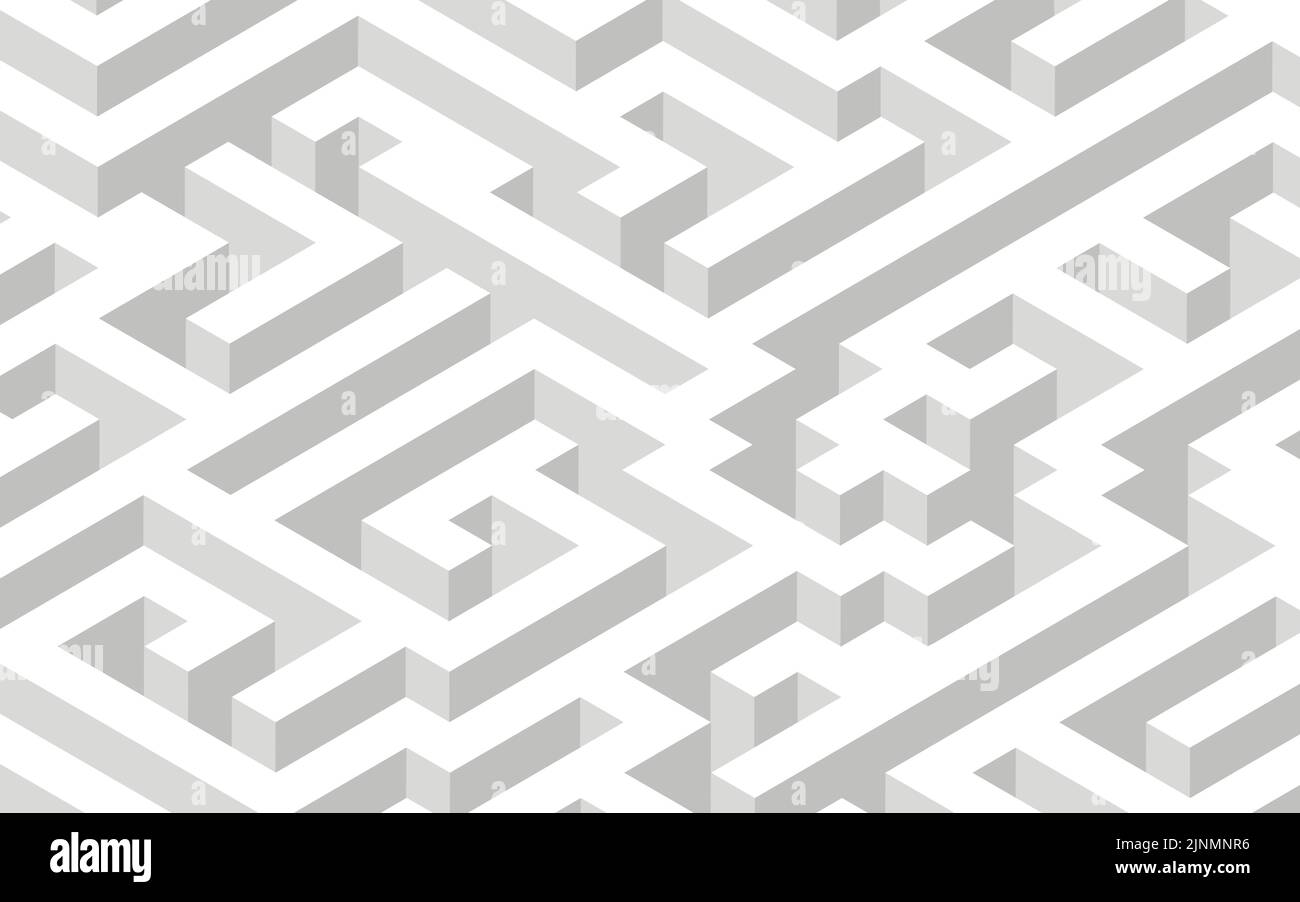 Illustration of a complex three-dimensional maze, isometric Stock ...
