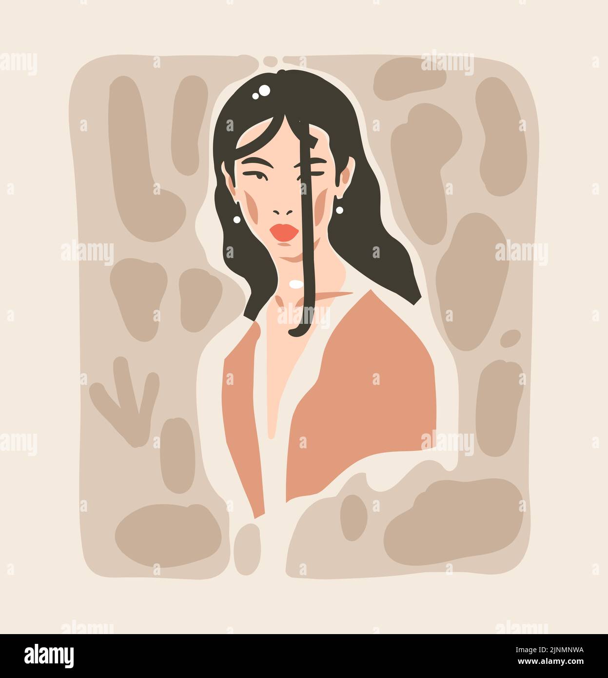 Hand drawn vector abstract stock flat graphic contemporary aesthetic fashion illustration with ...