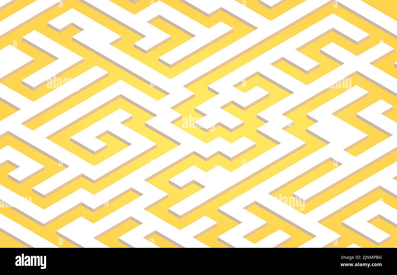 Illustration of a complex three-dimensional maze, isometric Stock ...