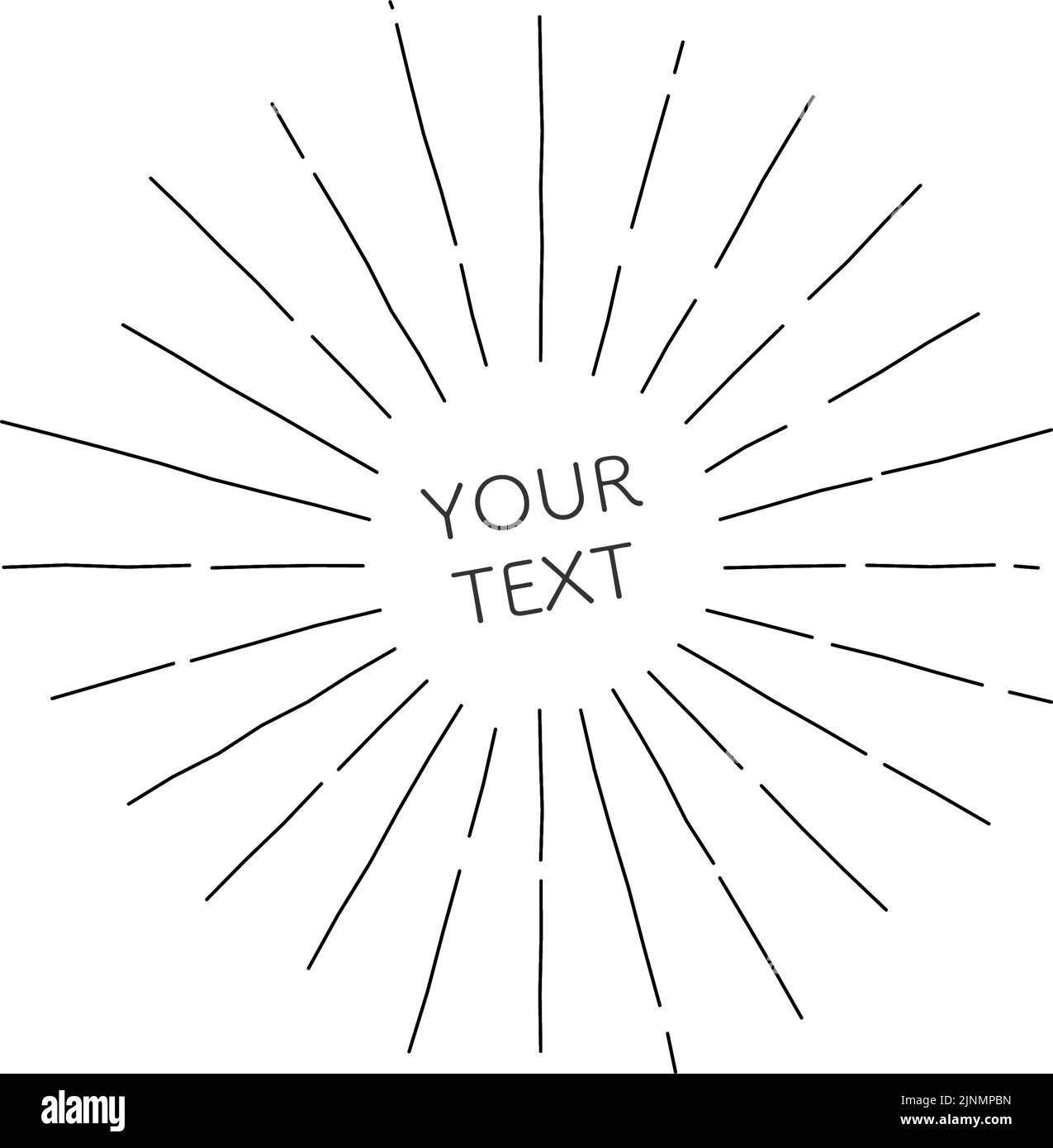 Loose line art, handwritten concentrated lines, sunburst Stock Vector ...