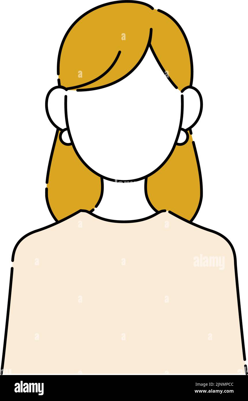 Faceless pose illustration, career woman's upper body, immovable Stock ...