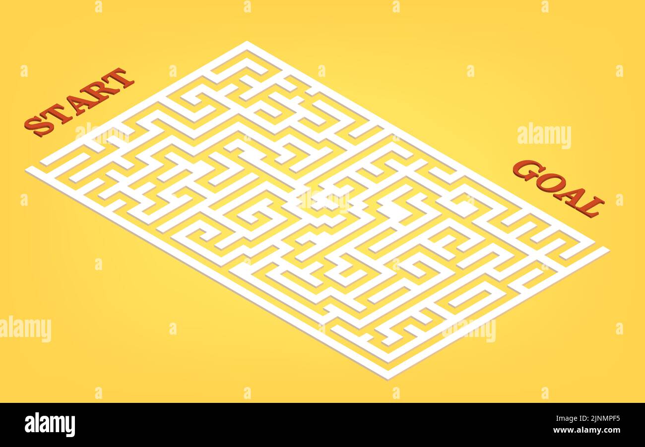 Illustration of a complex three-dimensional maze, isometric Stock ...