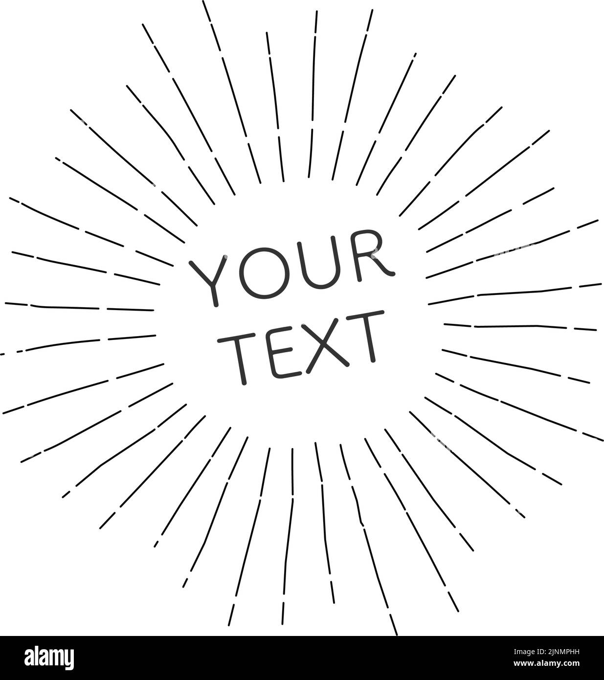 Loose line art, handwritten concentrated lines, sunburst Stock Vector ...