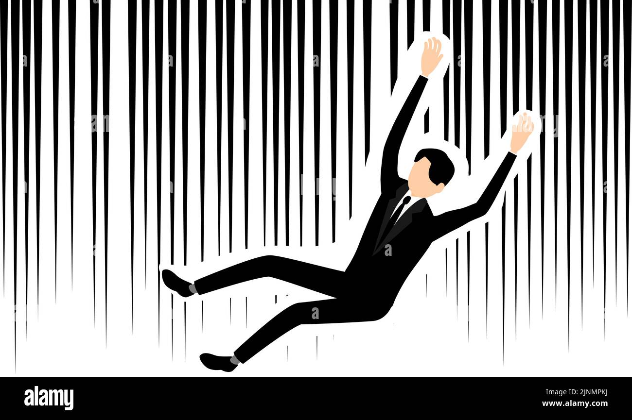 People who fall into the abyss, with the effect line of falling Stock ...