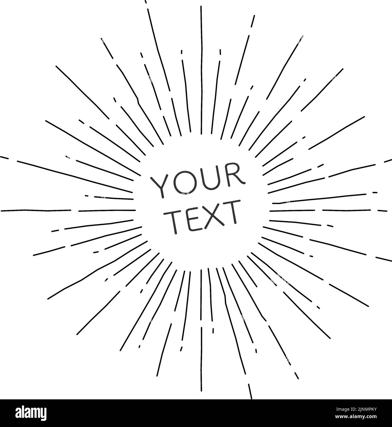 Loose line art, handwritten concentrated lines, sunburst Stock Vector ...