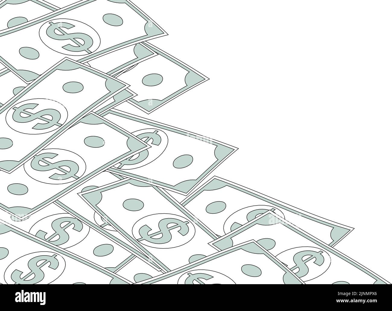 Simple line art dollar bill, background material, with copy space Stock ...