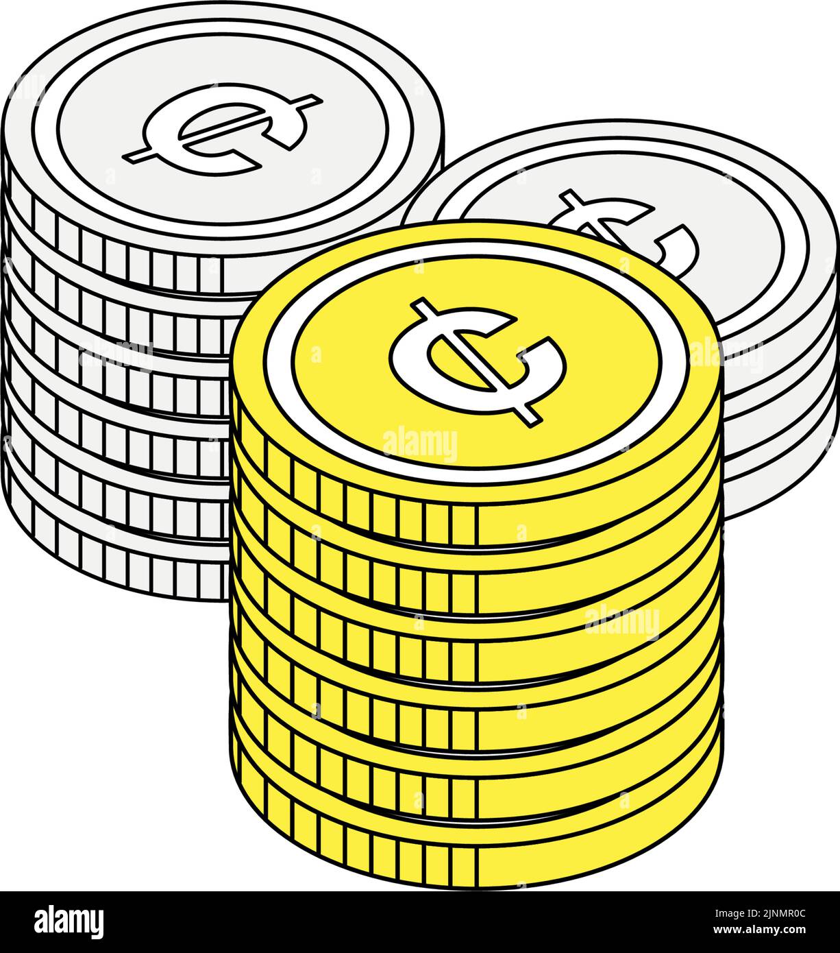 Illustration with dimes piled up, isometric Stock Vector Image & Art ...