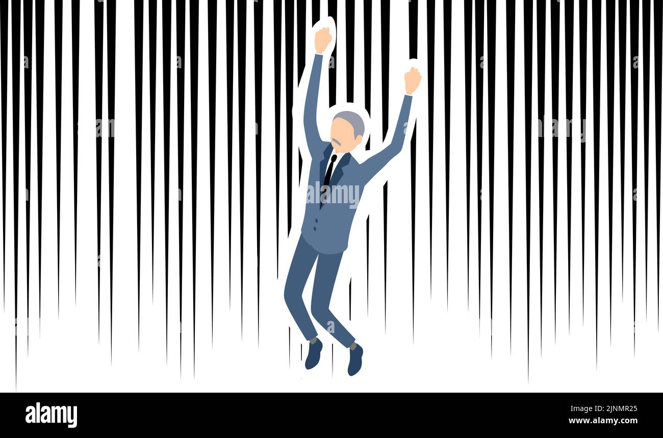 People who fall into the abyss, with the effect line of falling Stock ...