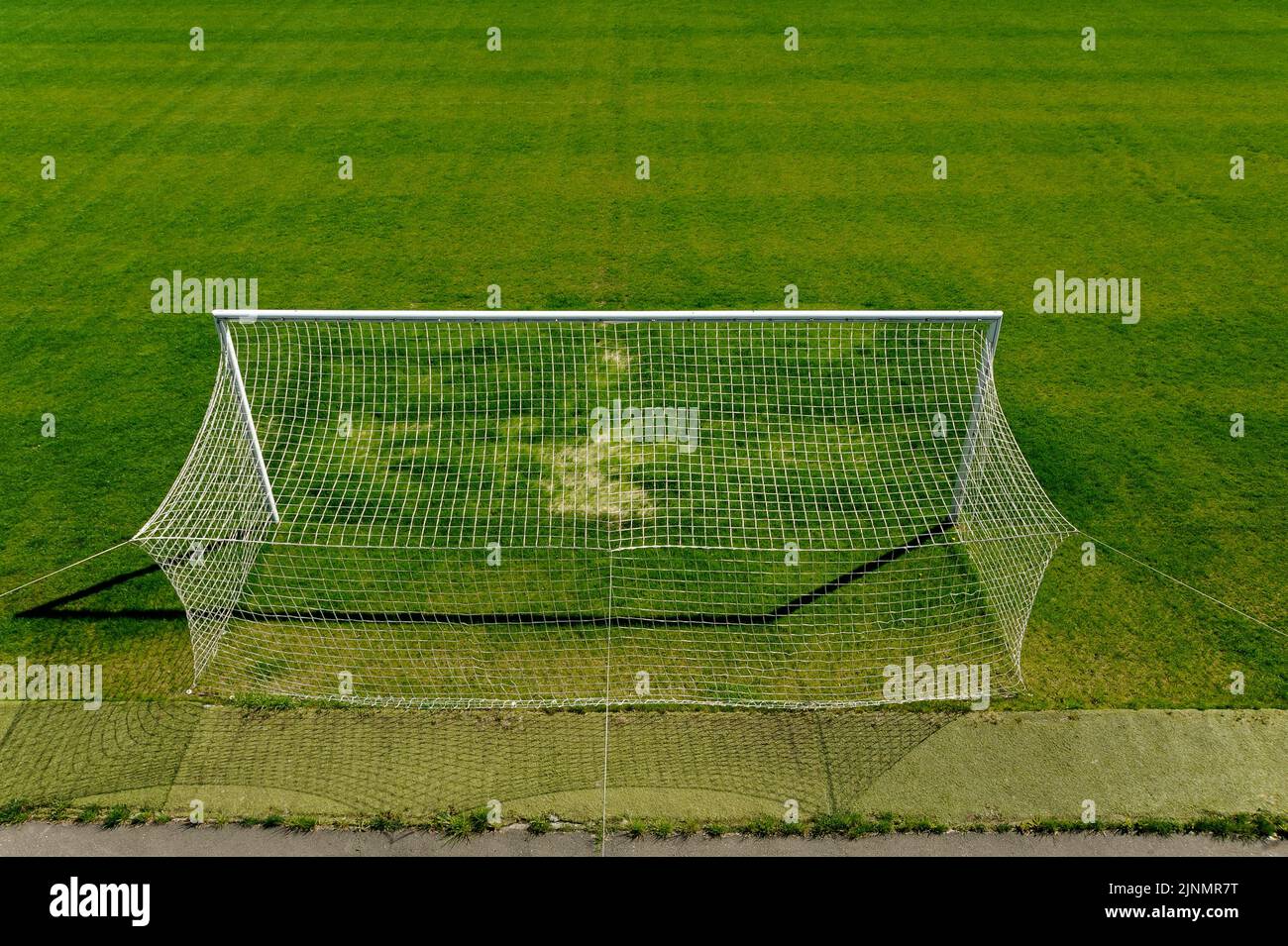 Top view to a football goal or soccer ball Stock Photo - Alamy