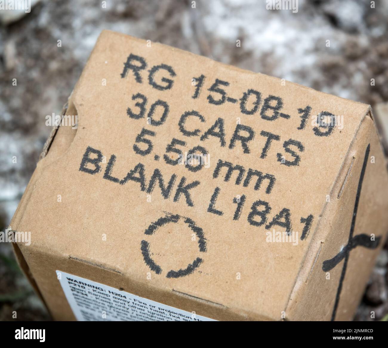 UK army empty military 5.56mm blank ammunition cardboard box packs ...