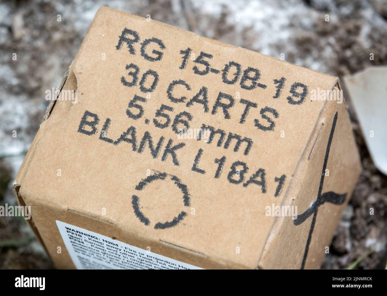 UK army empty military 5.56mm blank ammunition cardboard box packs ...