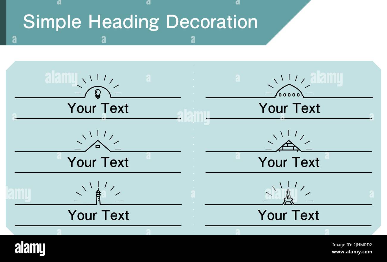 Simple headline decoration, symbol design, transparent background on ...