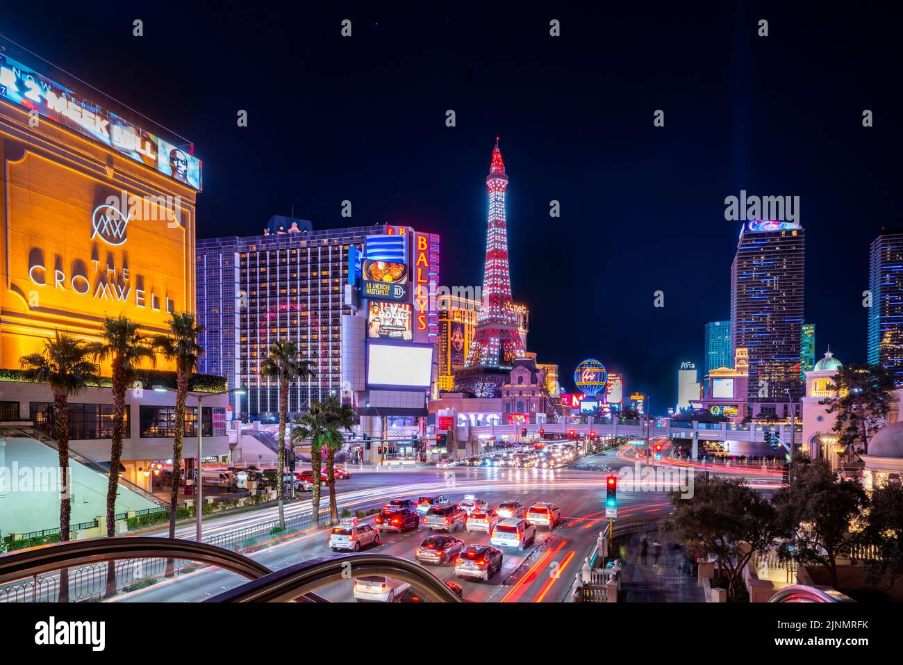 Strip View at Night, Hotel Paris,Cosmopolitan Hotel, Las Vegas, Nevada ...