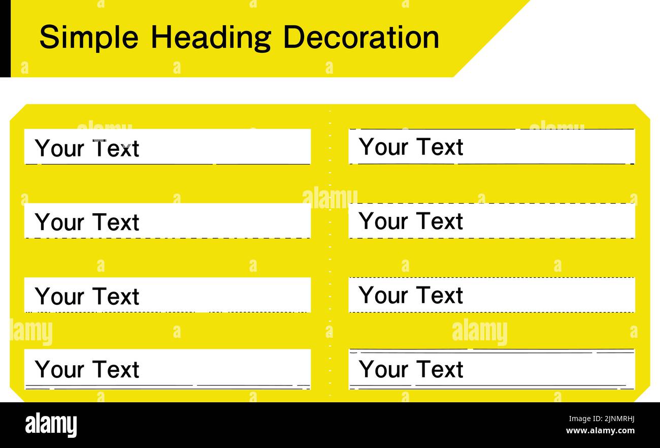 Simple headline decoration line, white background on yellow background ...
