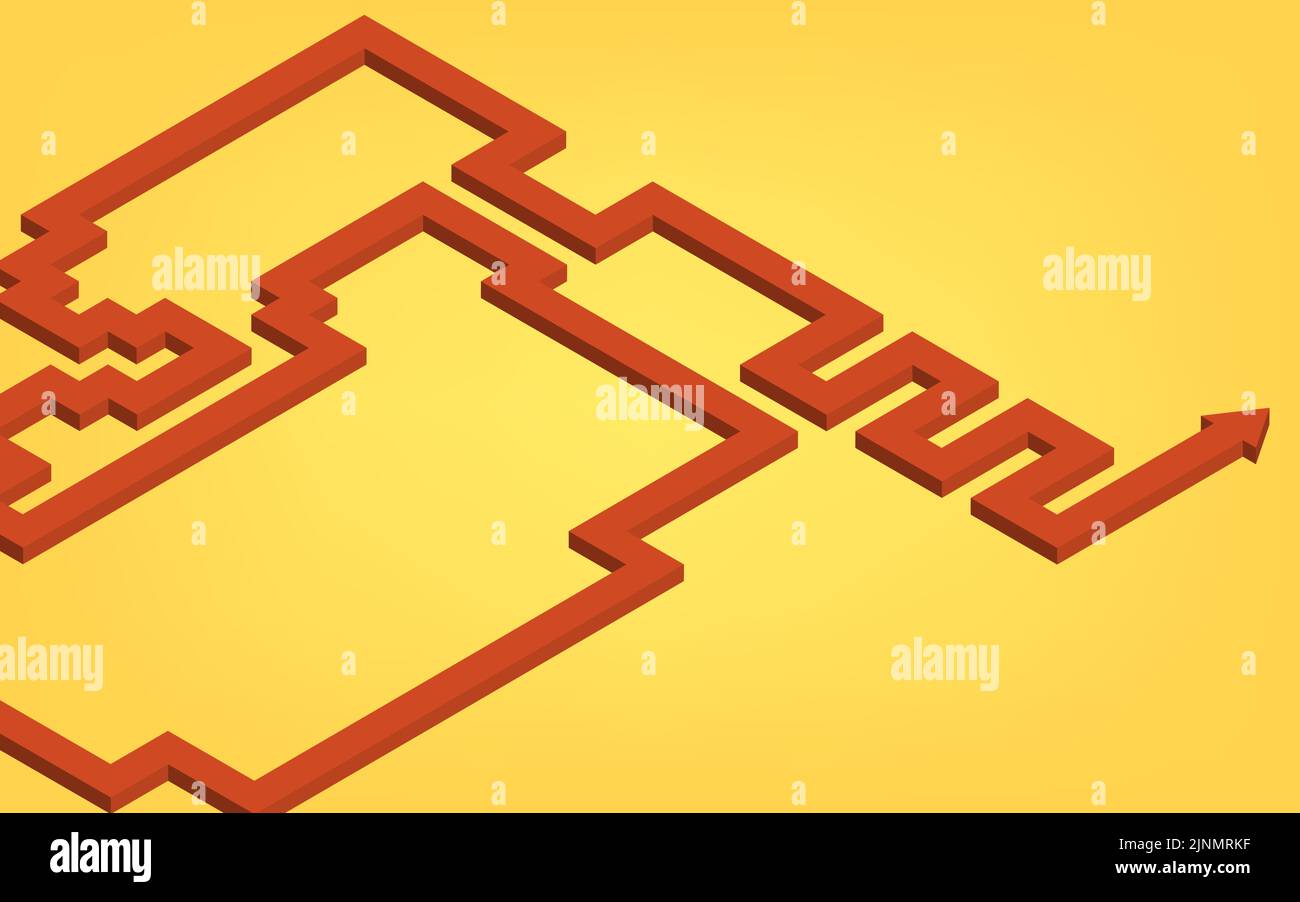 Illustration of undulating arrow, image of moving forward while ...