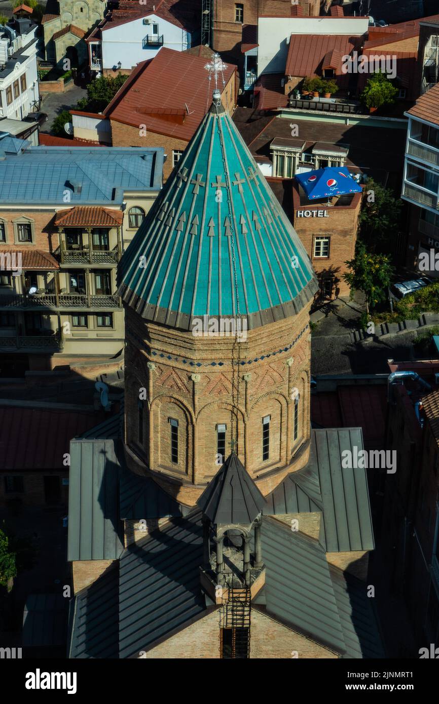 Surb Gevork cathedral in Old town of Tbilisi, capital city of Georgia ...