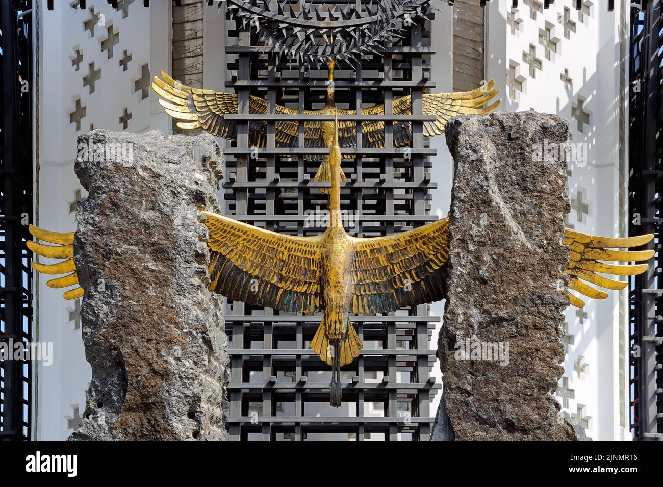 Stoned golden cranes of The National Museum Memorial to Victims of the ...