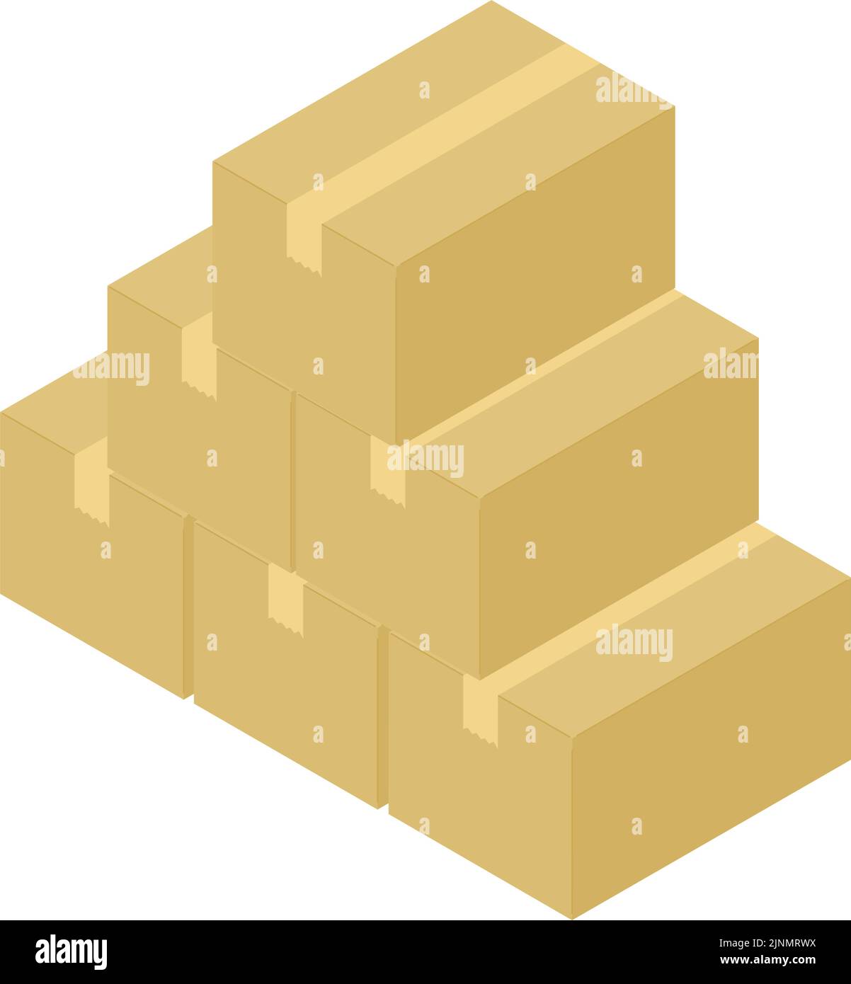 Isometric illustration with high cardboard Stock Vector Image & Art - Alamy