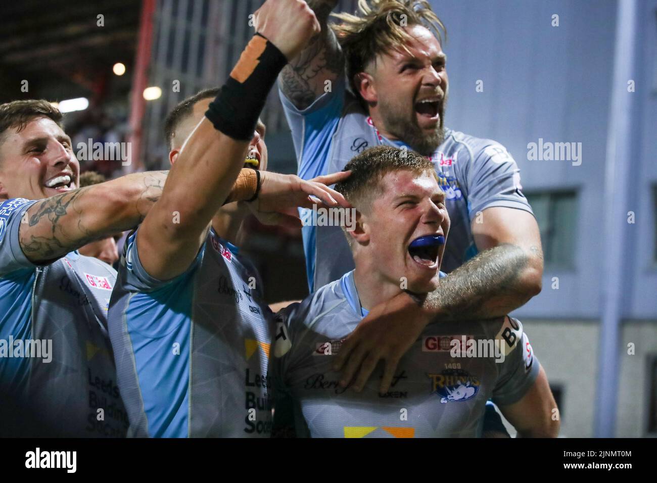 Morgan Gannon #21 of Leeds Rhinos celebrates his try Stock Photo - Alamy