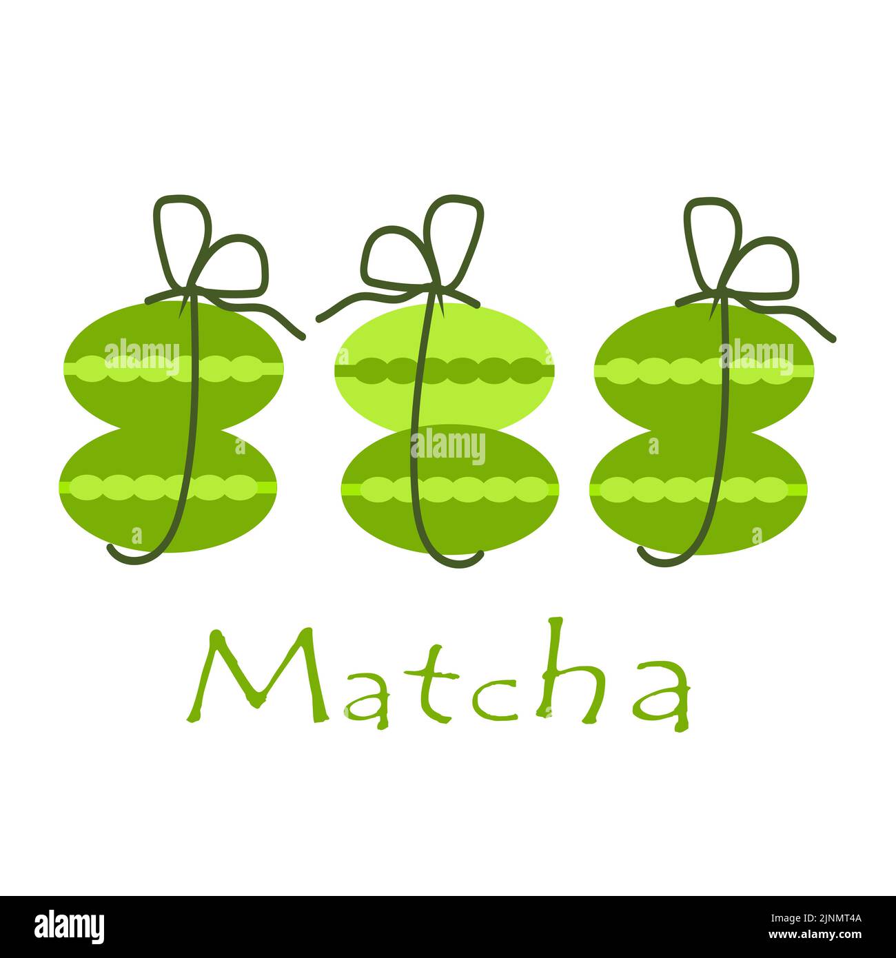 Match. Green macarons cookies from matches. Plant for cooking ...