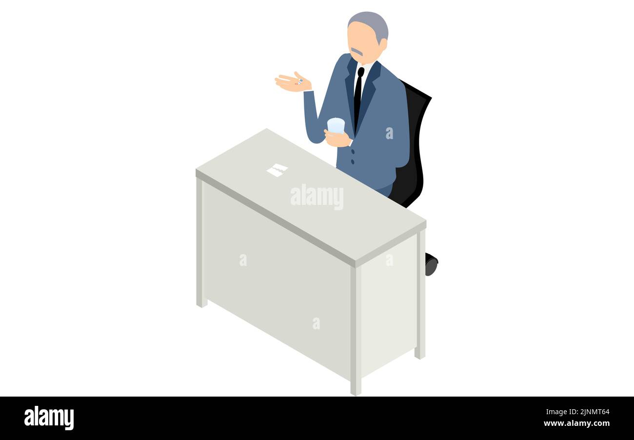 Elderly man sitting medicine Cut Out Stock Images & Pictures - Alamy