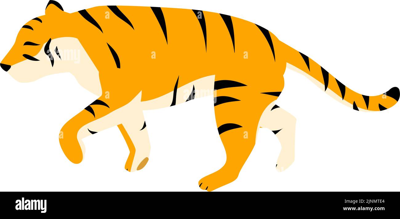 Simple tiger pose illustration, where you start walking with your left ...