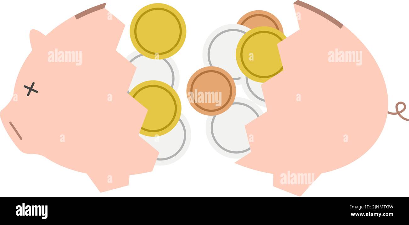 Image of savings, where to break a piggy bank and take out money Stock ...