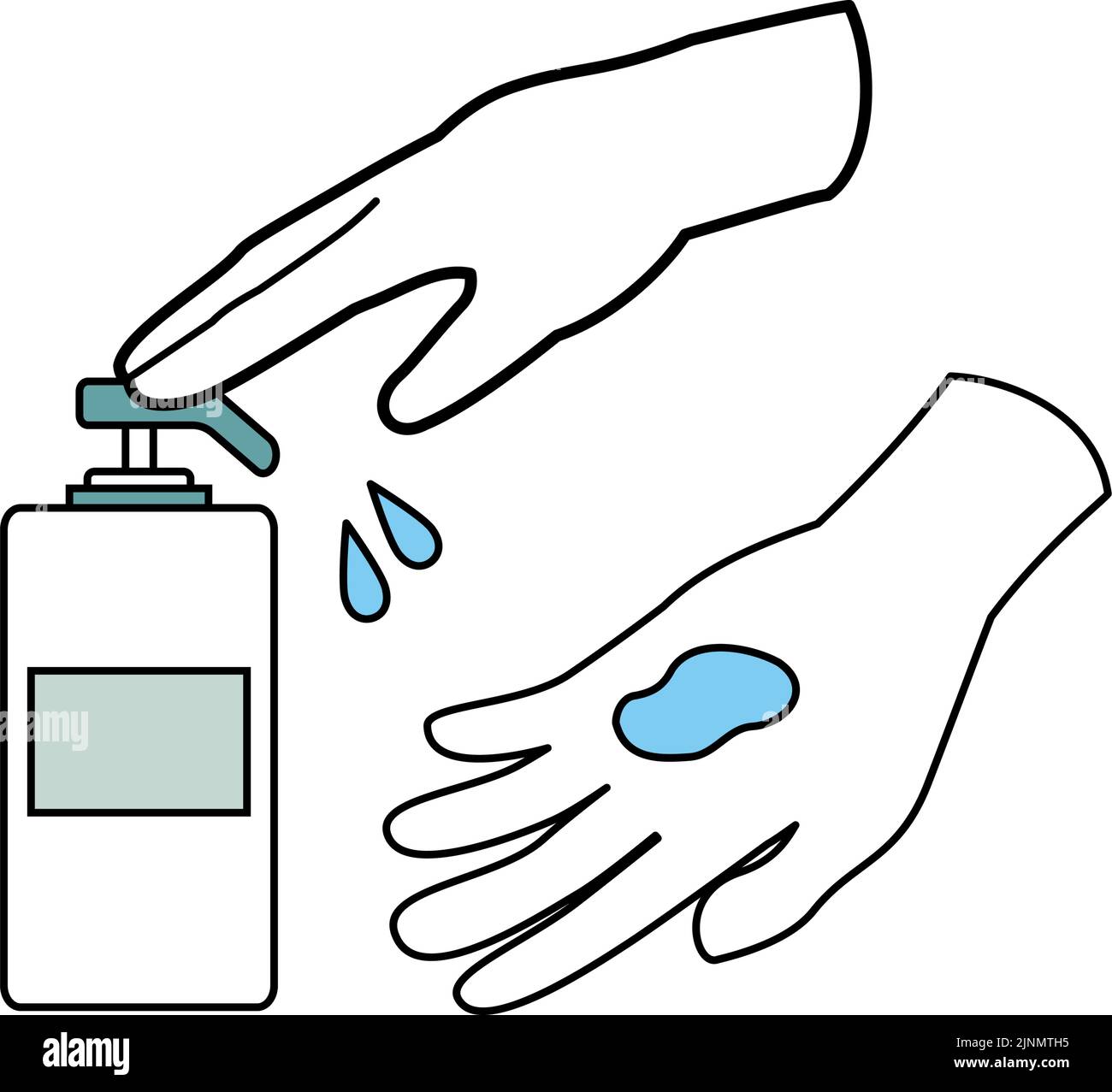 Where to spray alcohol disinfectant on your hands Stock Vector Image ...