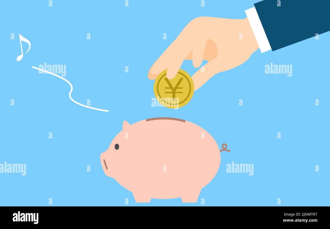 Hand put money coin Stock Vector Images - Alamy