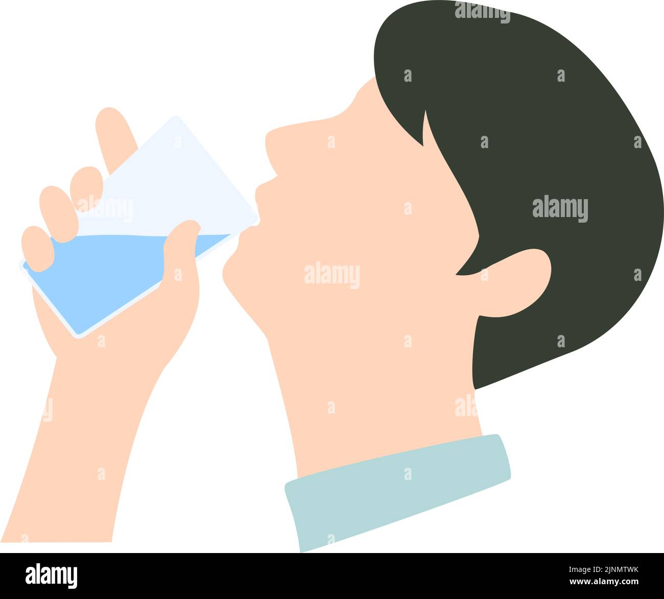 Profile of a man drinking water Stock Vector Image & Art - Alamy