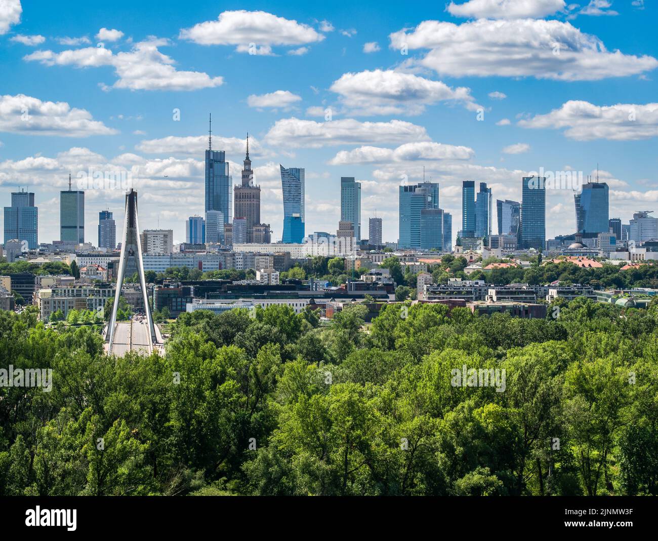 Aerial warsaw city cityscape bridge hi-res stock photography and images ...