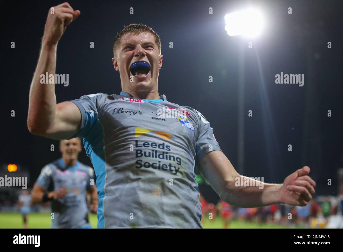 Morgan Gannon #21 of Leeds Rhinos celebrates his try Stock Photo - Alamy
