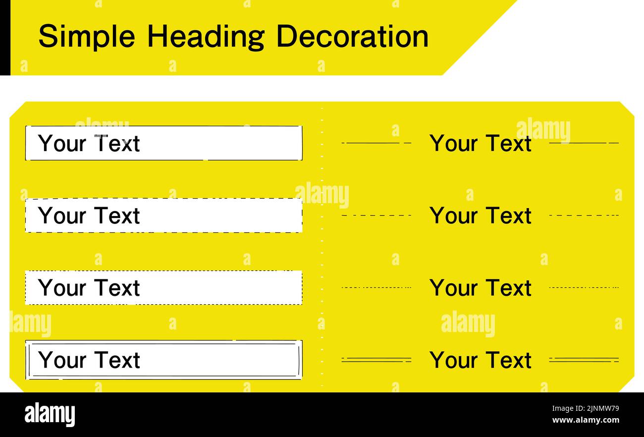 Simple headline decoration, surrounding line, white background on ...