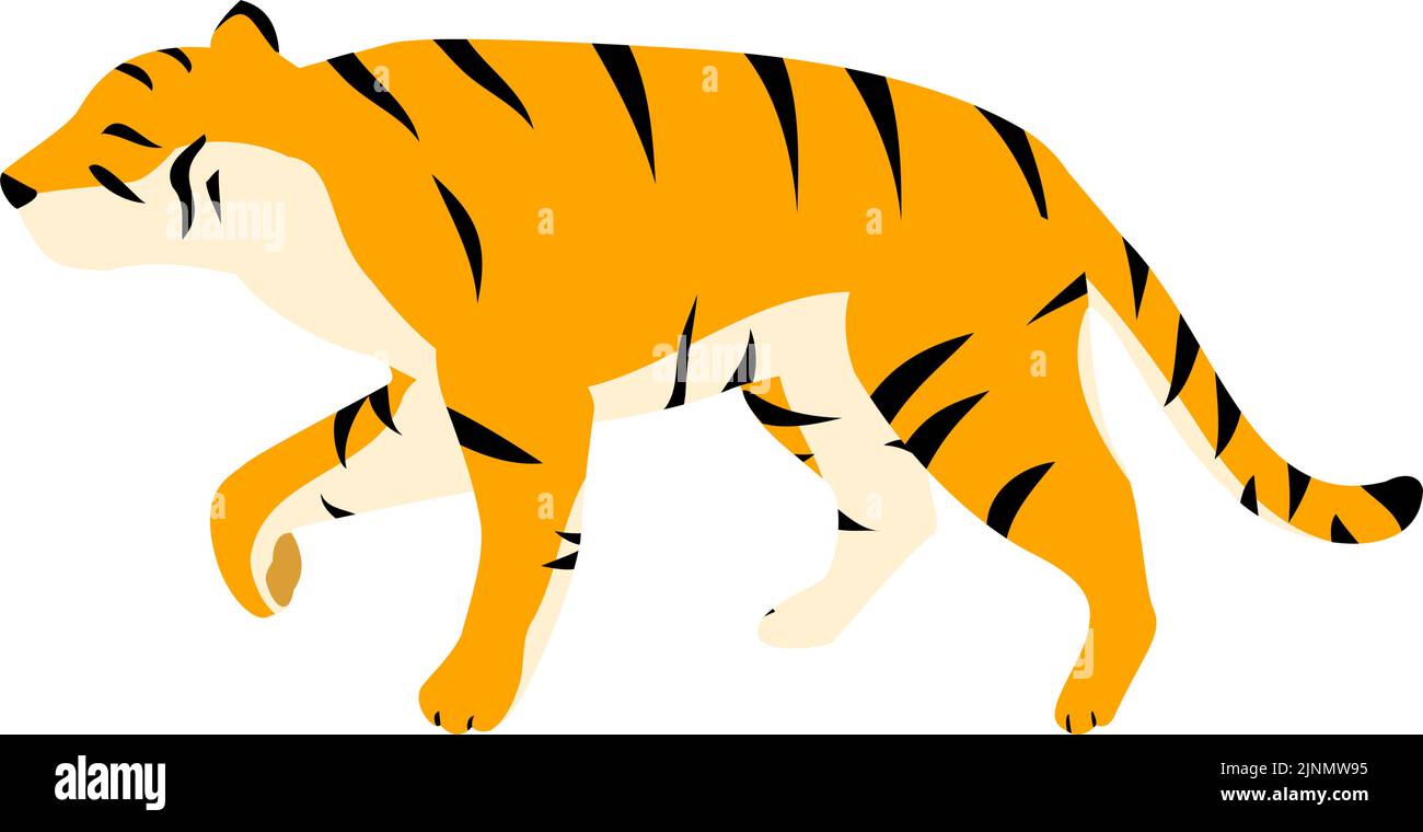Simple tiger pose illustration, where you start walking with your right ...