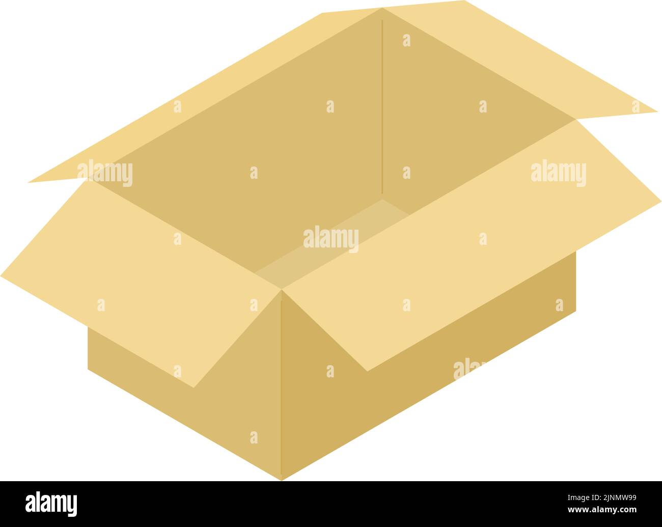 Isometric illustration of open-mouthed cardboard Stock Vector Image ...