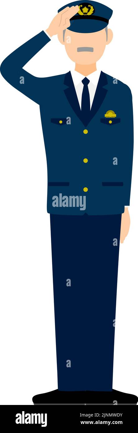 Senior male police officer posing, Salute Stock Vector Image & Art - Alamy