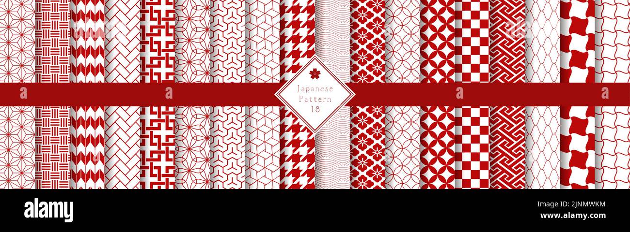 A set of 18 traditional Japanese patterns Stock Vector Image & Art - Alamy