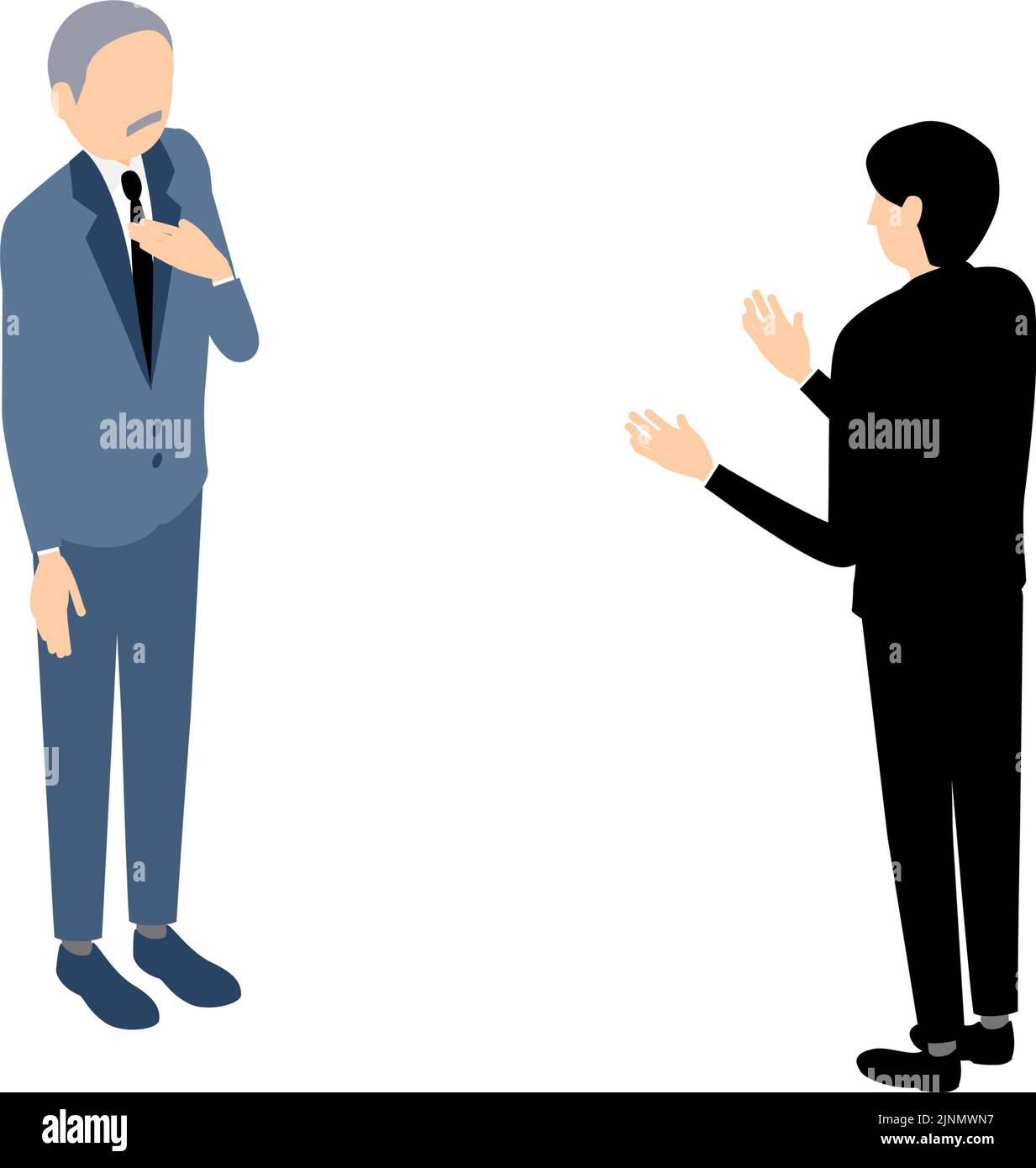 Two workers having conversation Stock Vector Images - Alamy