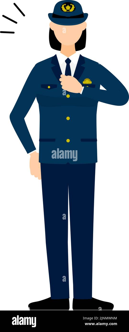 Young female police officer posing, Clapping your chest Stock Vector ...