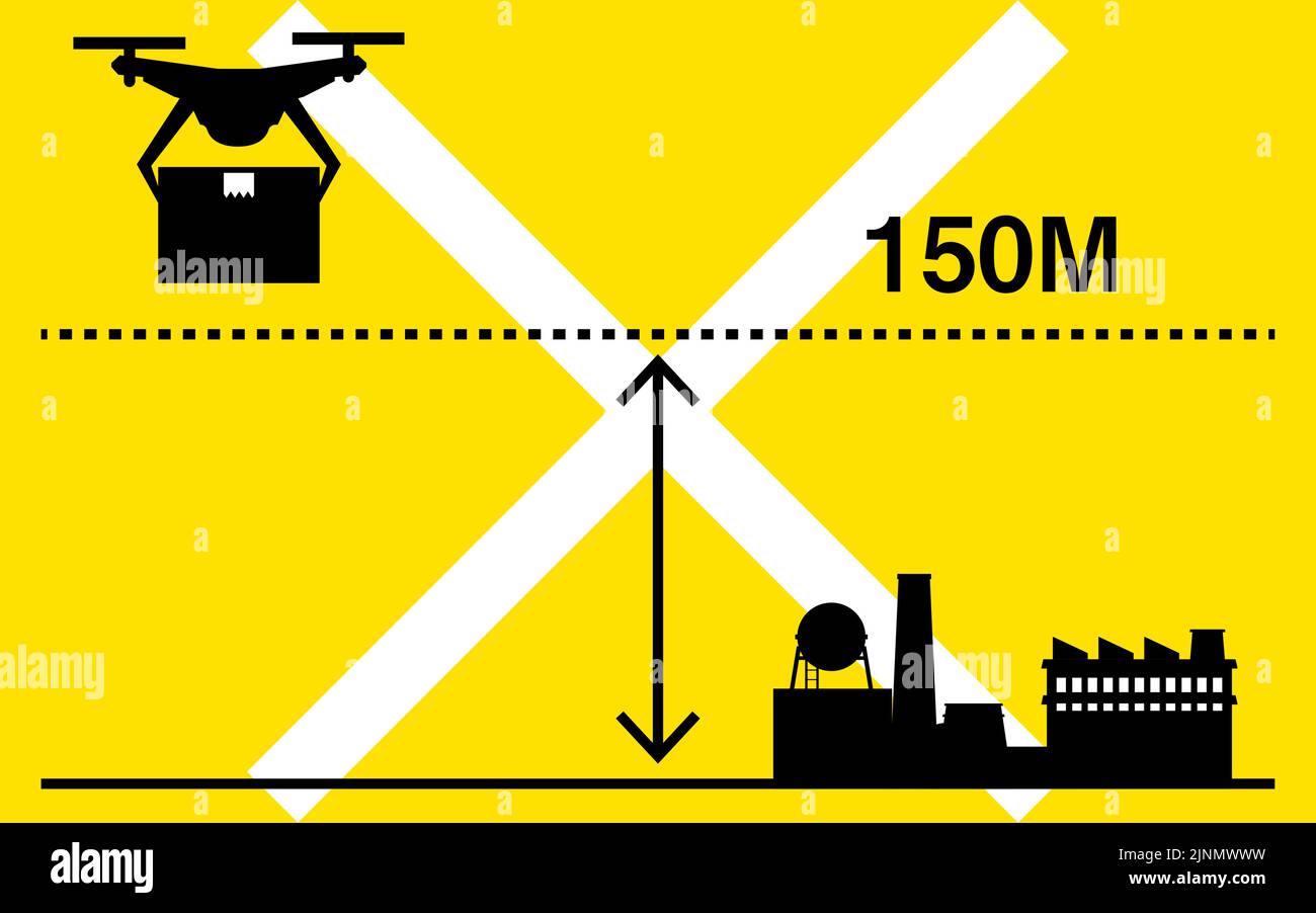 Drone legislation, a simple icon showing the maximum flight limit of ...