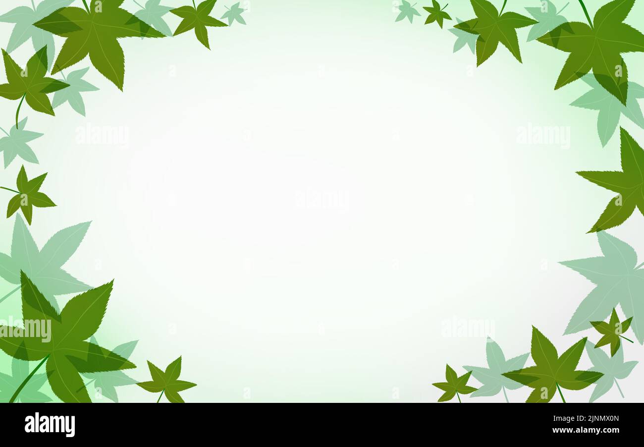 Background material of blue maple in early summer, circular frame Stock ...