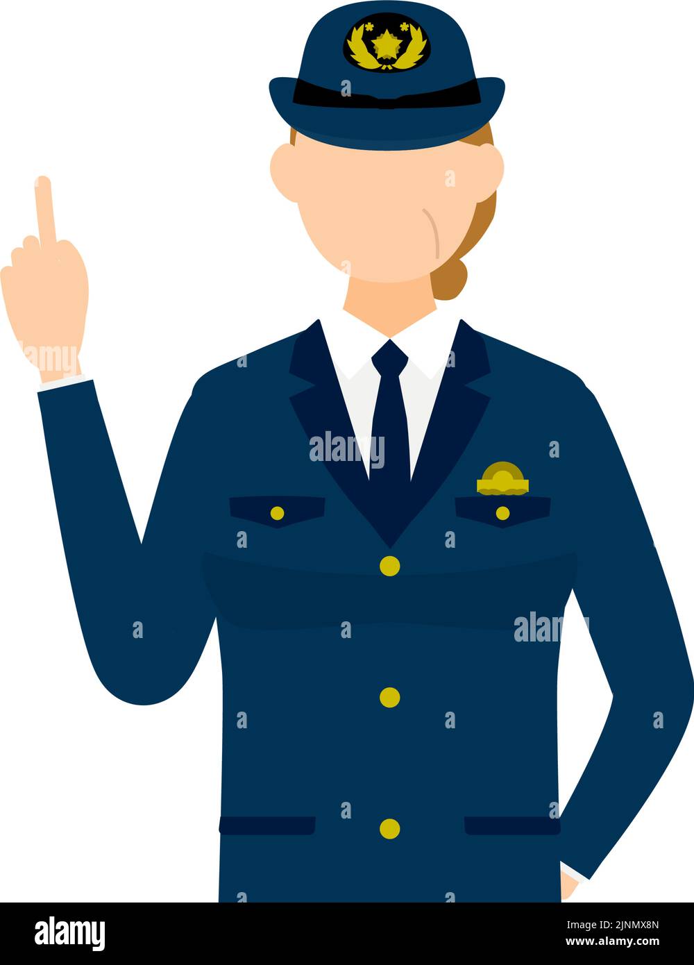 Senior female police officer posing, Pointing Stock Vector Image & Art ...