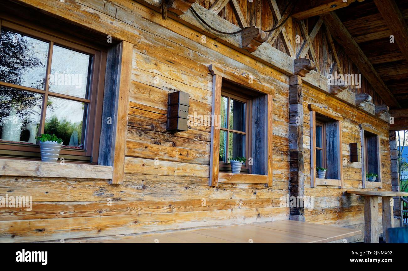 Traditional wooden alpine house hi-res stock photography and images - Alamy