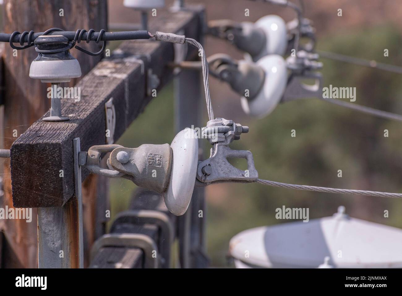 August 4, 2022 - Los Angeles, CA, USA: Close up of an insulator on an ...