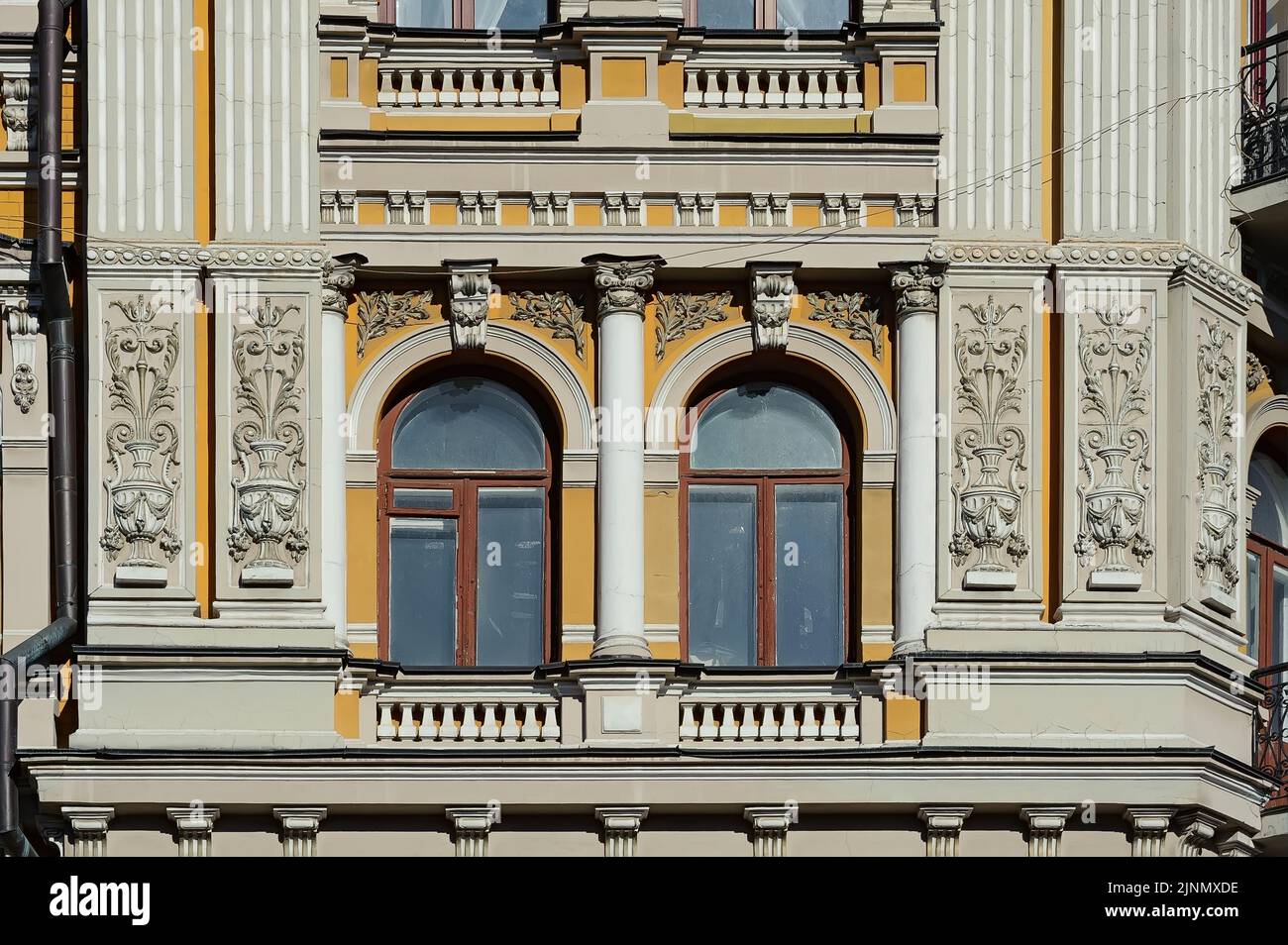 Fragment of old building facade in Kyiv Ukraine Stock Photo - Alamy