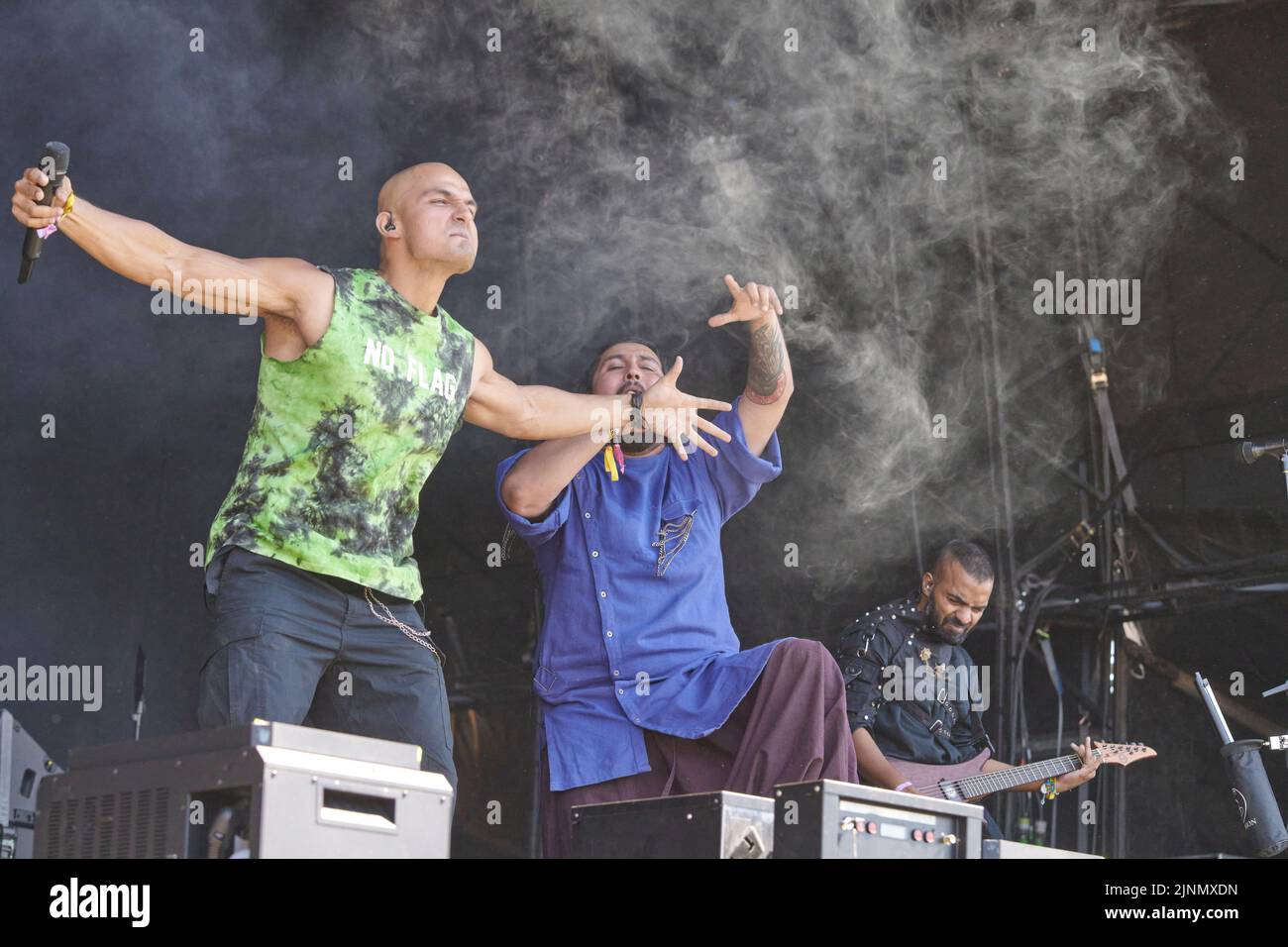 Catton Park, UK, 12 Aug, 2022, Bloodywood performs on the Main stage at ...