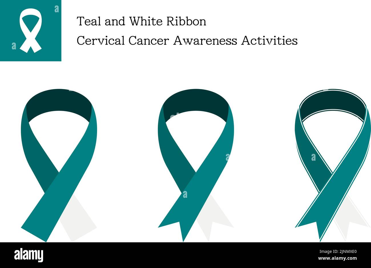 Set of teal and white ribbons, 3 patterns Stock Vector Image & Art - Alamy
